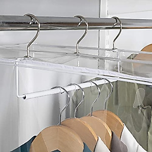 Garment Bag - Clear Hanging Closet Organizer - Durable Zippered Cover with Rod Protects Dresses, Suits, and Jackets from Dust and Moist- Top Metal Frame to Keep All Your Stuff in Shape- 42" x 20" x 15