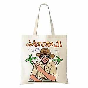 Canvas Tote Bag for women girls Aesthetic un verano Bunny sin ti Cloth Tote Shopping Bags School Shoulder Bag Reusable Bag