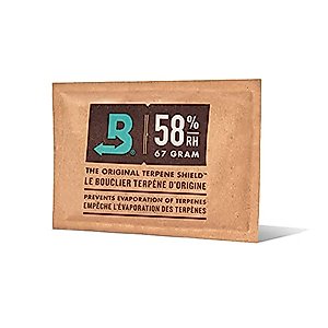 Boveda 58% Two-Way Humidity Control Pack For Storing 1 lb – Size 67 – Single – Moisture Absorber for Storage Containers – Humidifier Pack – Individually Wrapped Hydration Packet – Less Sticky