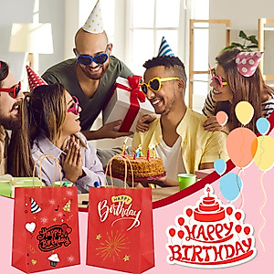 Moretoes 110pcs Red Paper Bags with Handles, 8x4x10 Inch Medium Sizes Gift Bags Bulk, Valentines Day Gift Bags Red Paper Bags for Small Business, Shopping Bags, Party Bags, Favor Bags