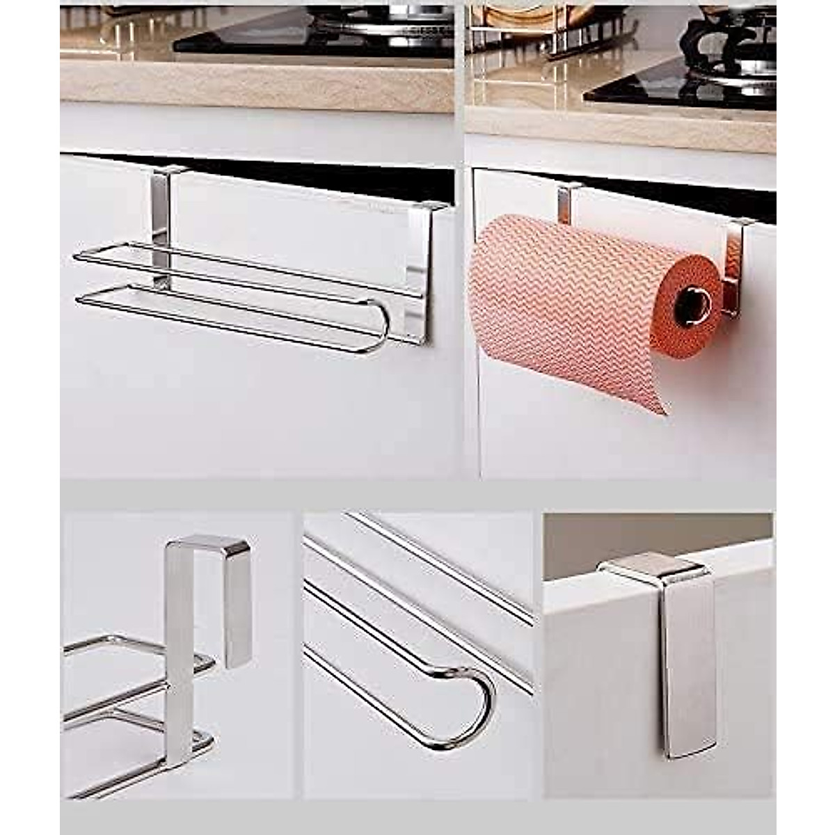 Stainless Steel Kitchen Paper Hanger Sink Roll Towel Holder Hanger Organizer Rack Pano Paper Towel Holder Under Cabinet