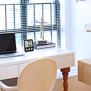 SoeKoa Digital Thermometer Indoor Hygrometer Humidity Meter Room Temperature Monitor Large LCD Display Max/Min Records for Home Car Office