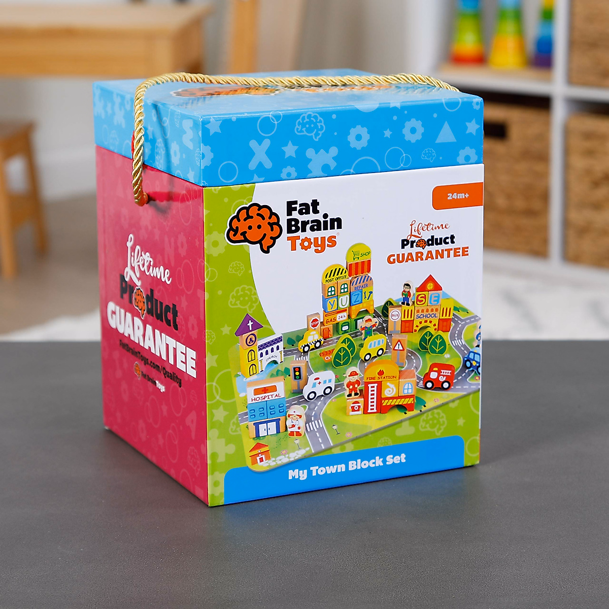 Fat Brain Toys My Town Block Set - Jigsaw Puzzle & Wood Block Set for Preschoolers