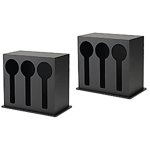 UPKOCH 2pcs Spoons Black Dinner Delicate Storage Rest Coffee Gadget Grids Acrylic Condiment Forks Decorative Sorter Fork Cutlery Picnics Cup Tableware Rack Three-grids Home Holder Caddy