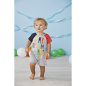 Mud Pie baby boys Mud Pie First Birthday It's My Day Shortall, 12-18 Months Shorts Set, Multi, Months US
