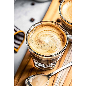 Necessia Heat-Treated Tempered Rim Cortado/Espresso/Gibraltar Glasses, Set of 2, 4.5 oz