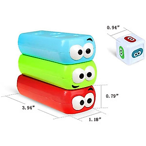 wonuu Timber Tower Block Stacking Game Colored Cartoon Plastic Building Blocks Board Educational Toy Game