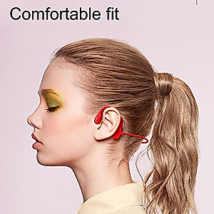 Wharick Wireless Bone Conduction Headphones,Bluetooth-Compatible 5.0 Earphone Ear Hook Bone Conduction Waterproof Wireless Sports Headphone for Workouts Running Light Blue