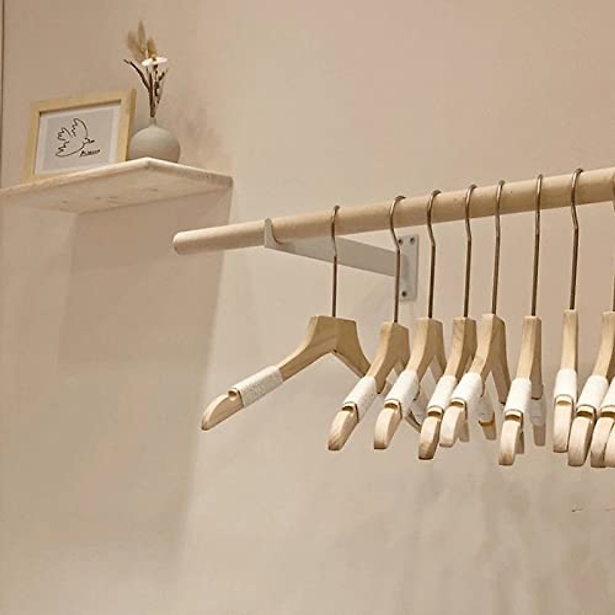 Industrial Pipe Clothing Rack Wall Mounted Real Wood Shelf,retail Store Garment Rack Display Rack Commercial Clothes Racks,pipe Shelving Floating Shelves Wall Shelf,space-saving Hanging Clothes Rack