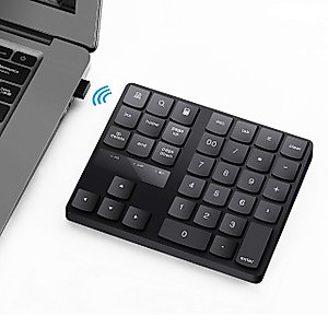 Attoe Numeric Keypad, 35-Keys Portable USB Wireless Numeric Keypad Rechargeable Ultra-Silent External Numeric Pad for MacBook and Windows Laptop