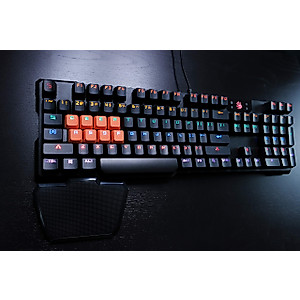 B720 Light Strike Optical Gaming Keyboard (Smooth/Linear) - Comfort Wrist pad - Faster Than Mechanical - 0.2ms Key Response Neon LED Backlit - Water Resistant [LK Black]