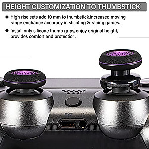 Playrealm FPS Thumbstick Extender & Printing Rubber Silicone Grip Cover 2 Sets for PS5 Dualsenese & PS4 Controller (Cthulhu Secret)