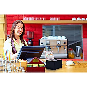 Adir Acrylic Donation Ballot Box with Lock - Secure and Safe Suggestion Box Great for Business Cards (6.25" x 4.5" x 4") Black