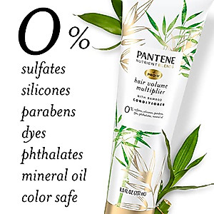 Pantene Sulfate Free Shampoo and Conditioner Set, Volumizing Shampoo and Conditioner for Fine or Flat hair with Bamboo, Safe for Color Treated Hair, Nutrient Blends, 9.6 oz and 8.0 oz