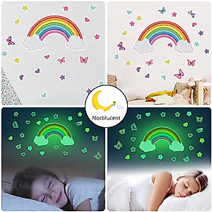 AcePyans Glow in The Dark Wall Diamond Art Stickers Kits, Wall Decor for Bedroom Living Room, Window Decals Arts and Crafts for Kids Girls Boys (Rainbow-1)