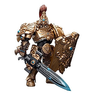 HiPlay JoyToy Warhammer 40K Collectible Figure: Adeptus Custodes Custodian Guard with Sentinel Blade and Praesidium Shield 1:18 Scale Action Figures JT7813
