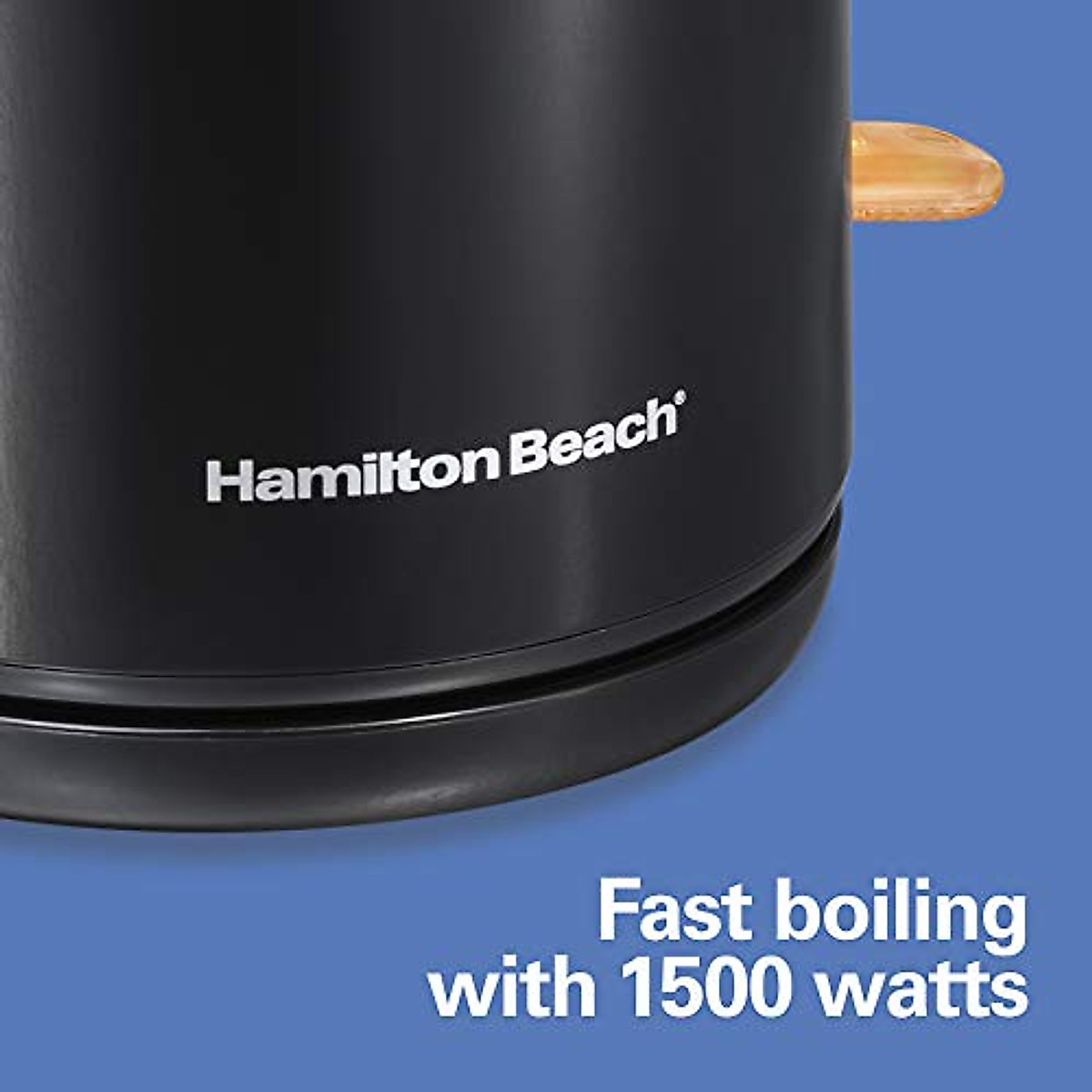 Hamilton Beach 1.6L Electric Tea Kettle, Hot Water Boiler & Heater with Cool-Touch Double Wall Stainless Steel Exterior, 1500W, Cordless, Auto-Shutoff and Boil-Dry Protection, Black (41032)