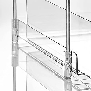 Nate Home by Nate Berkus 2-Tier Sliding Plastic Pull-Out Drawer Organizer, Removable Drawers - Kitchen Cabinet Organizer and Pantry Storage from mDesign, Clear/Polished Stainless Steel