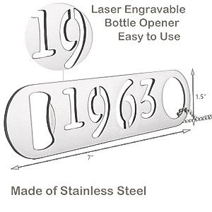 1963 Birthday Anniversary Stainless Steel Flat Bottle Opener Gifts for Women Men Him, 60th Anniversary for Her Friends, Back in 1963 Party Wedding Bottle Opener Gifts Souvenirs Decorations for Guests