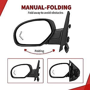 YITAMOTOR Towing Mirrors Compatible with 2007-2013 Chevy Silverado GMC Sierra 1500, 07-14 Suburban Yukon XL 1500, Power-Adjustable Glass and Heated with LED Arrow Turn Signal Side Mirrors Pair