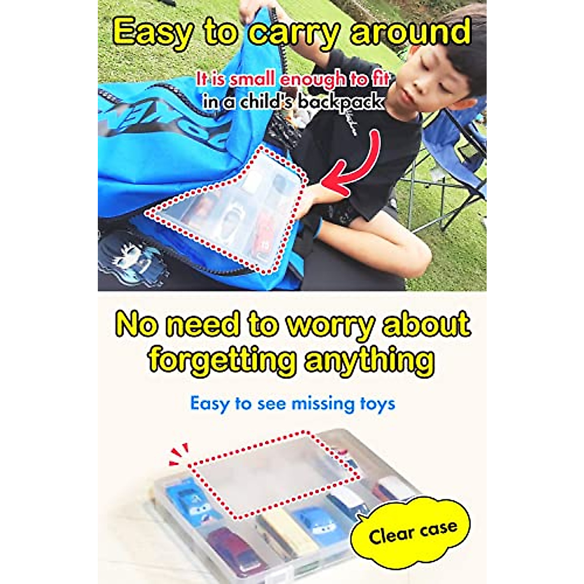 Someie Hot Wheels Tomica Car Organizers and Transparent Storage Carrying Box Max 10 Cars Capacity Display case Japan Made Durable and Safe (Box only)