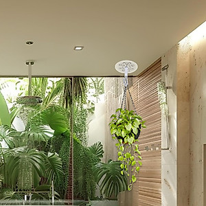 4 PCS Adhesive Ceiling Hooks, 30lbs Super Heavy Duty Command Ceiling Hanging Hooks, Strong No Drill Outdoor Sticky Ceiling Hanger for Hanging Plants Lanterns Wind Chimes Lights