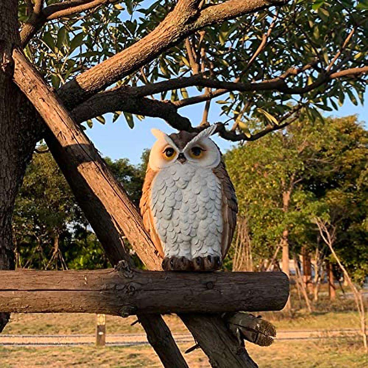 TOLATR Owl Statue Scare Bird Away from Garden Clearance Resin Owl Birds Deterrents Halloween Outdoor Decoration for Garden Lawn Yard Table Decor Gift for Owl Lovers (8.3 Inch)