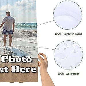 Sinsoledad Custom Shower Curtain, Personalized Shower Curtain Upload Image Backdrop Photograph Art Design ADD Logo Text (48"x72")