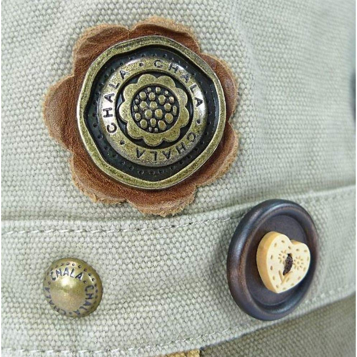 Chala Patch Crossbody GREY ELEPHANT Bag Canvas Messenger Sand Beige Coin Purse