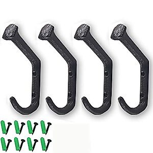 Tinsow Wall Mount Coat Hanger Hooks Rustic Farmhouse Cast Iron Towel Hanger (4)