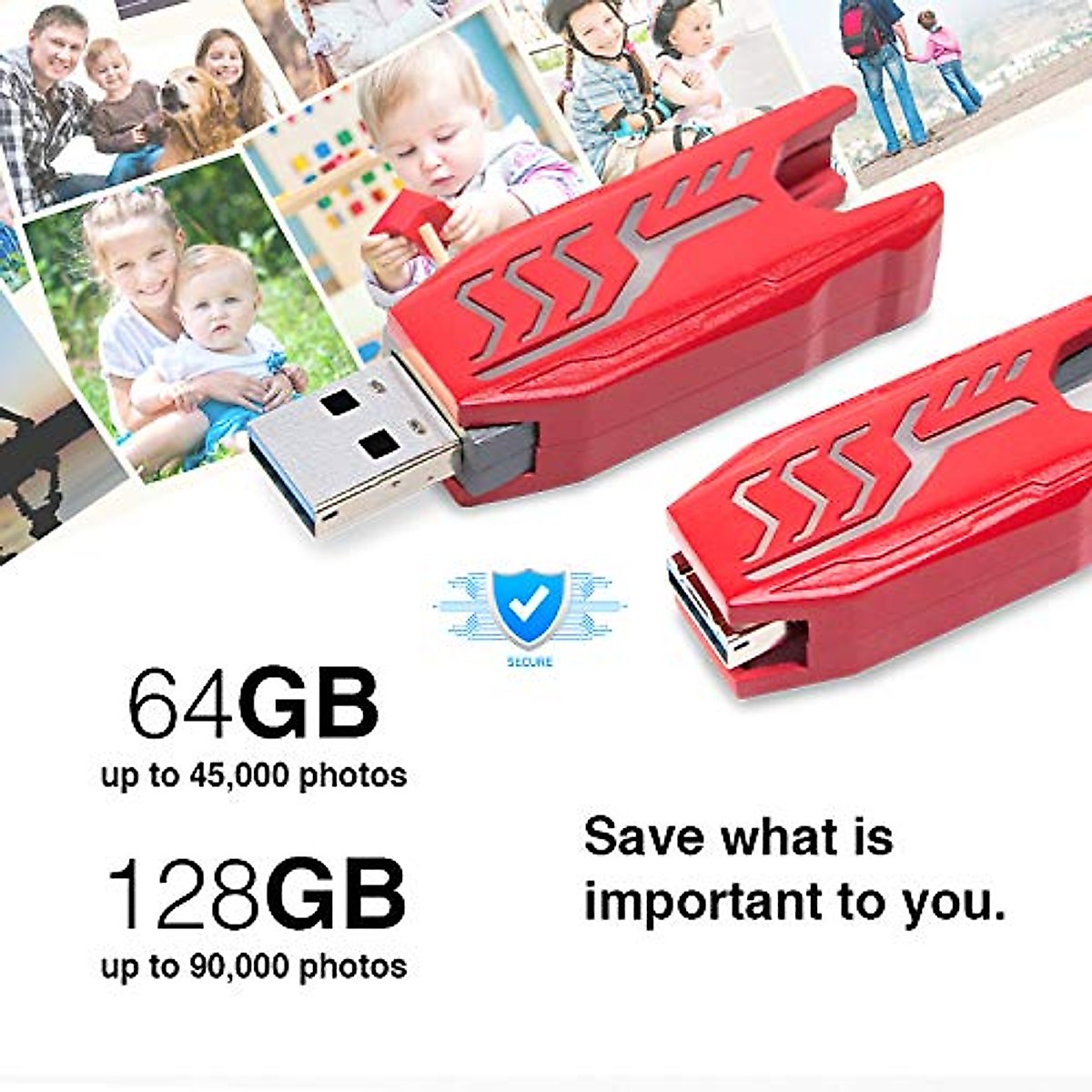 Infiniti Kloud™ 64GB USB 3.0 Flash Drive & Backup Solution - Includes Infiniti Kloud One-Click Backup Software and USB-C Adapter (Mac and PC Compatible) - InfinitiKloud