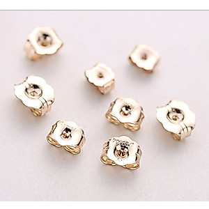 14K Gold Earring Backs - 4 Piece Replacement Earring Backs for Stud Ear Rings 2 Pairs