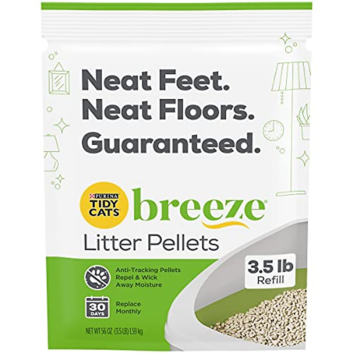 Purina Tidy Cats Litter Pellets, BREEZE Refill Litter Pellets - (6) 3.5 lb. Pouches