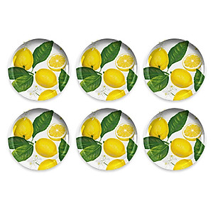 TarHong Lemon Fresh Pure Melamine Salad Plate, 8.5", Set of 6