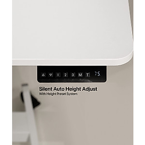 OCOMMO Spacious and Automatic Height Adjustable 47.3 Inch Mobile Workstation Table for Home Office or Office Desk, Sit to Stand Up Tabletop Computer and Monitor Desk, White