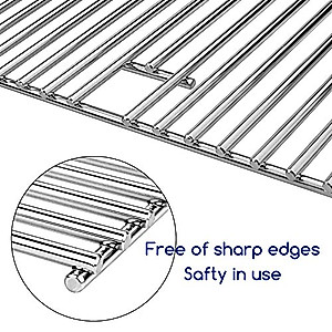 Utheer 17 inch Cooking Grates for Home Depot Nexgrill 720-0830H, 720-0830D, 720-0783E, 720-0783C, Grill Replacement Parts for Uniflame, Kenmore Gas Grills, Stainless Steel Cooking Grids, 2 Pack