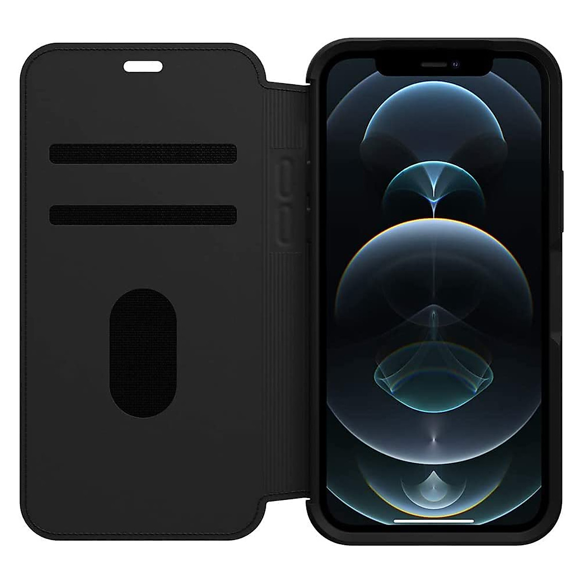 OtterBox Strada Series Folio Wallet Case w/Card Slots for iPhone 12 & iPhone 12 PRO (ONLY) Non-Retail Packaging - Shadow