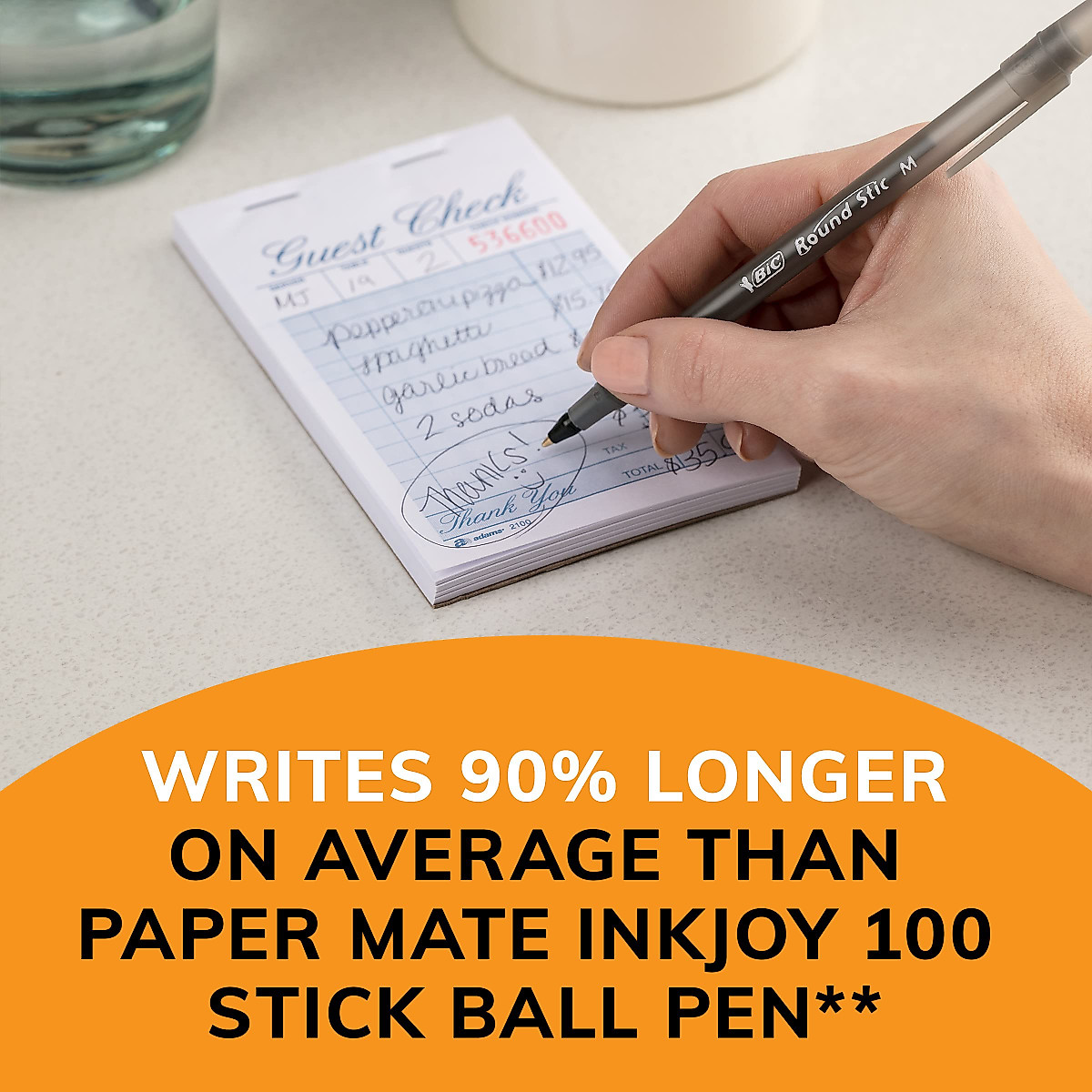 BIC Round Stic Xtra Life Ballpoint Pens, Medium Point (1.0mm), Black, 60-Count Pack, Flexible Round Barrel For Writing Comfort (GSM609-BLK)