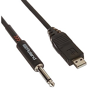 Roland RCC-10-US14 Black Series Interconnect USB to 1/4-Inch 10ft Cable, 10 feet (RCC10US14)