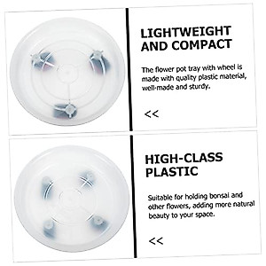 SECFOU 2pcs Mobile Pot Base Serving Tray Round Flower Display Stand Indoor Planters Plant Pot Pallet Pallet Plant Holders Plant Caddy Flowerpot Tray with Wheel Flower Pot Holder