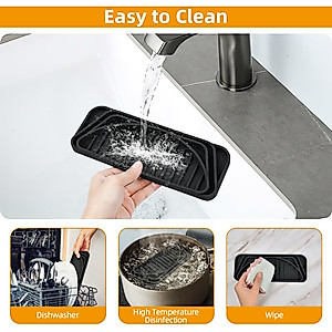 Aolso Refrigerator Drip Tray, Frige Water Drip Pan to Cuttable, Silicone Frige Water Drip Pan for Water Dispenser, Fridge, Refrigerator Accessories for Whirlpool, GE, Samsung(Black)