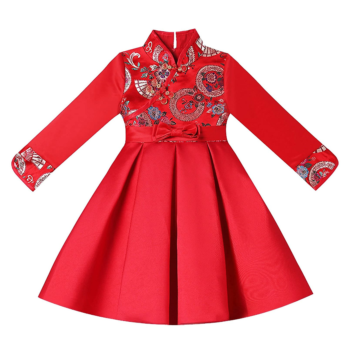 Toddler Bunny Dress Tang Thick Baby Girls Kids Clothes Suit Dresses Toddler Year Girls First Birthday (Red, 13-14 Years)