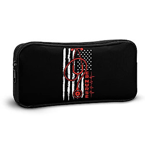 American Flag Nurse Pencil Case Pencil Pouch Coin Pouch Cosmetic Bag Office Stationery Organizer