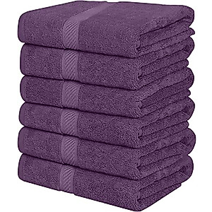 Utopia Towels [6 Pack Bath Towel Set, 100% Ring Spun Cotton (24 x 48 Inches) Medium Lightweight and Highly Absorbent Quick Drying Towels, Premium Towels for Hotel, Spa and Bathroom (Plum)