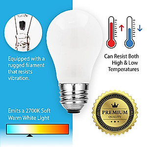Mandala Crafts Frosted E26 A15 Incandescent 40w Appliance Light Bulbs Refrigerator Light Bulbs, Oven Light Bulbs, Microwave Light Bulbs, Stove Lightbulbs