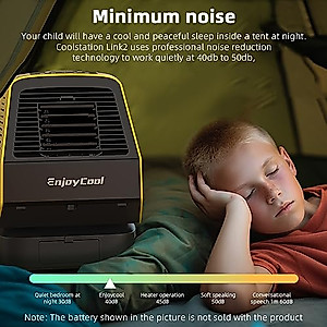 EnjoyCool Portable Air Conditioner,2380BTU Camping Air Conditioner, Dual Hose System AC Outdoor Air Conditioner,240W Low Power Consumption Portable AC for Camping Tent, RVs, Travel, Truck and Fishing