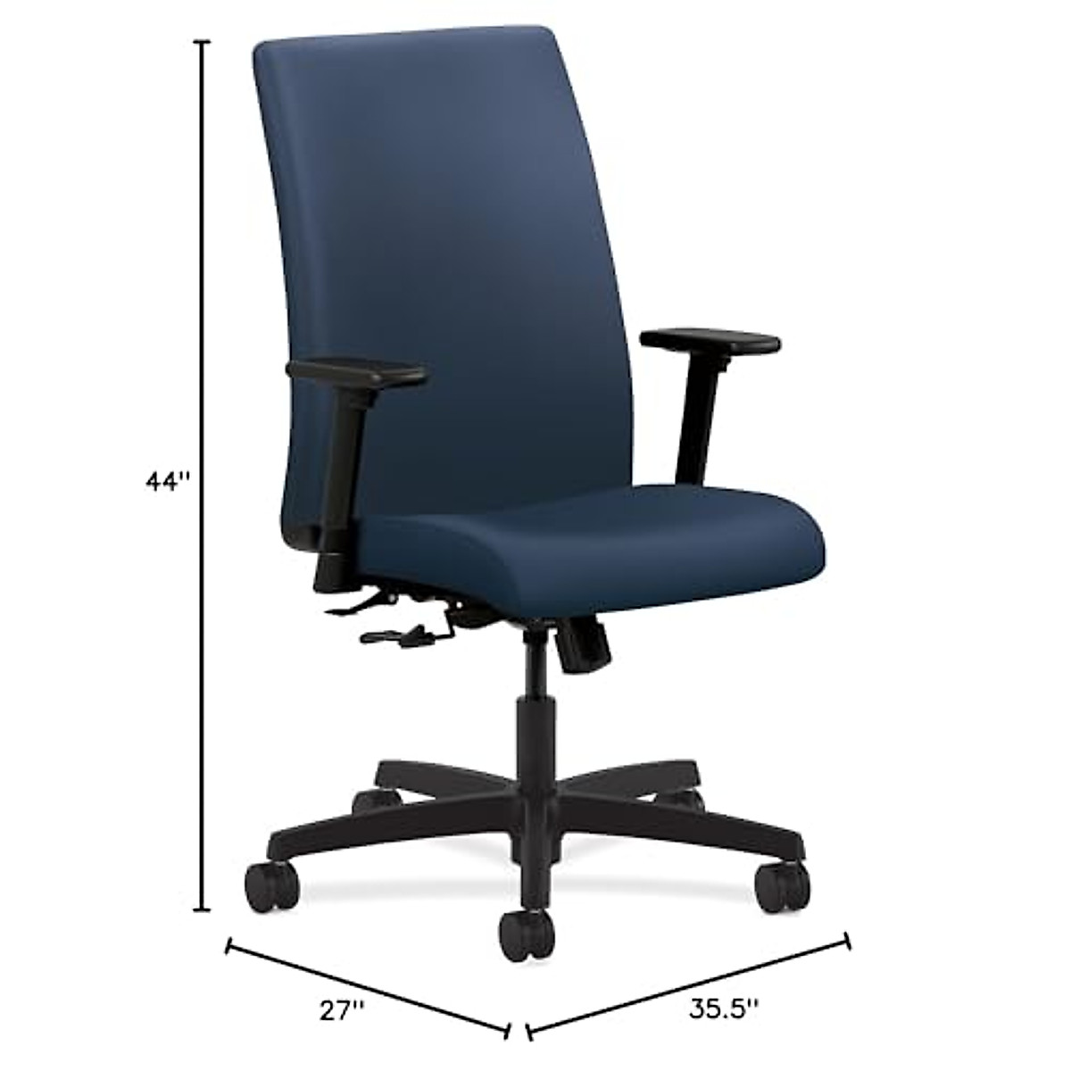 HON Ignition Series Mid-Back Work Chair - Upholstered Computer Chair for Office Desk, Ocean (HIWM1)