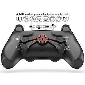 AimControllers Custom PRO Controller compatible with PS5 Console & PC | Custommade Wireless Gaming Controller with 4 Back Remappable Paddles | Gaming Accessories Electronics | Black Matte