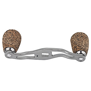 Fishing Reel Handle, Reel Handle Wood Knob Carbon Fiber Frame with Fittings Replacement Parts (Silver)