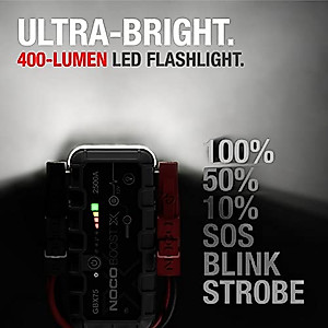 NOCO Boost X GBX75 2500A 12V UltraSafe Portable Lithium Jump Starter, Car Battery Booster Pack, USB-C Powerbank Charger, and Jumper Cables for up to 8.5-Liter Gas and 6.5-Liter Diesel Engines